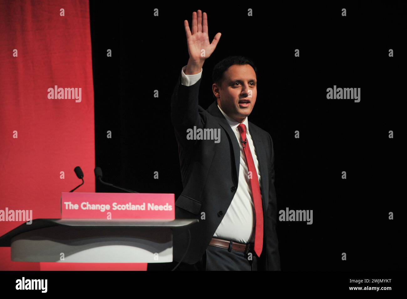 Glasgow Scotland, UK 16 February 2024. Scottish Labour Leader Anas ... Glasgow Scotland, UK 16 February 2024. Scottish Labour Leader Anas ...