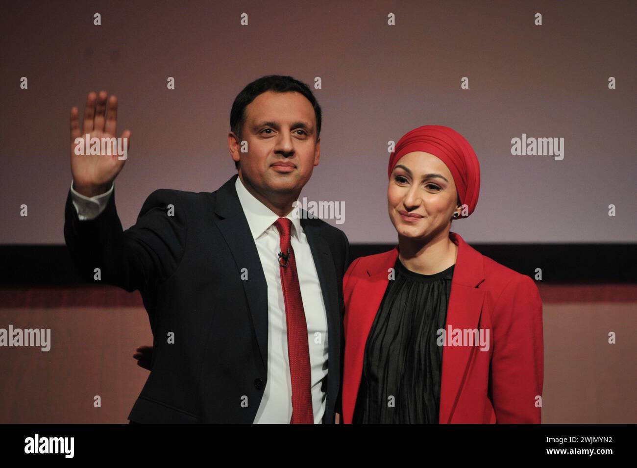 Glasgow Scotland, UK 16 February 2024. Scottish Labour Leader Anas ...