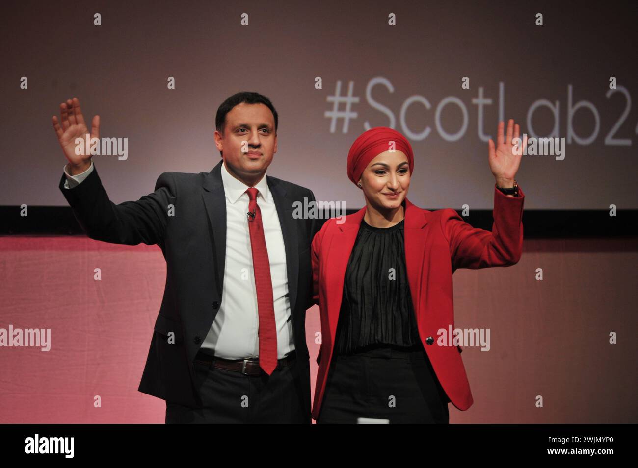 Glasgow Scotland, UK 16 February 2024. Scottish Labour Leader Anas ...
