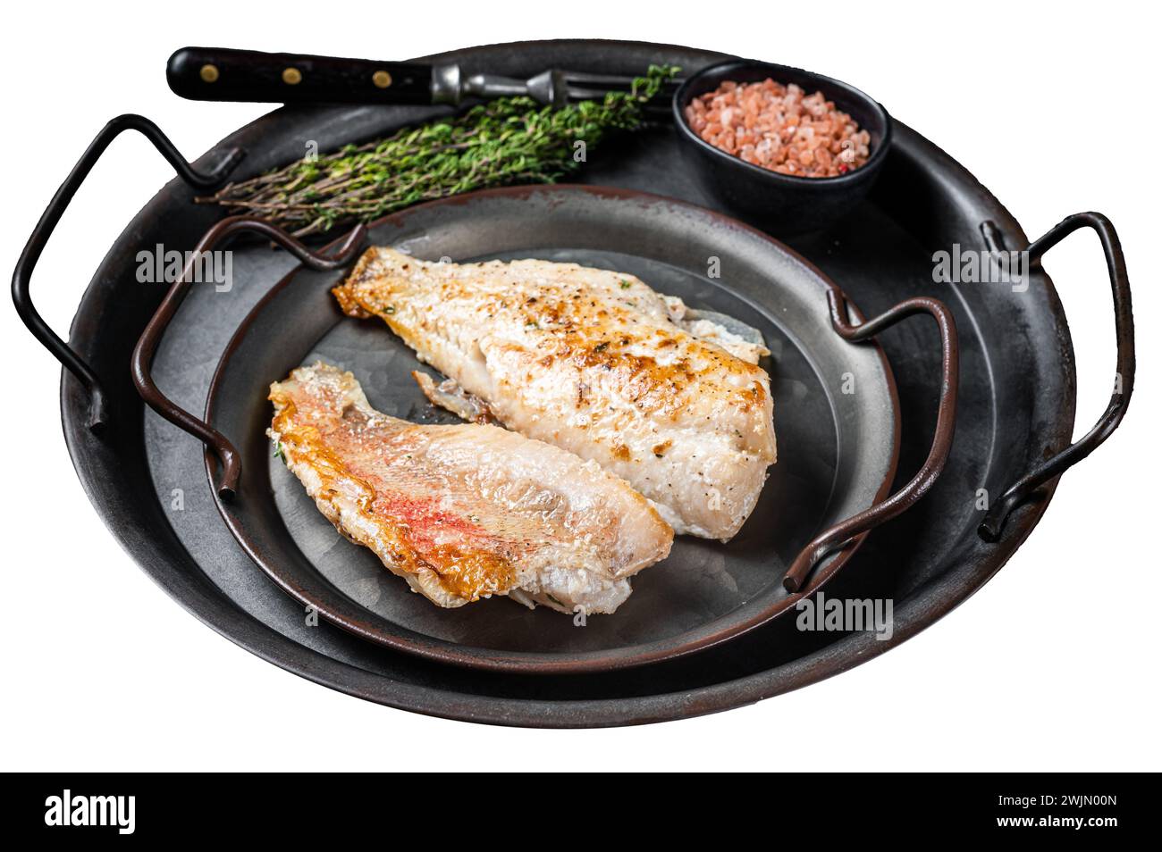 Roasted ocean red perch fillet with olive oil, thyme and spices ...
