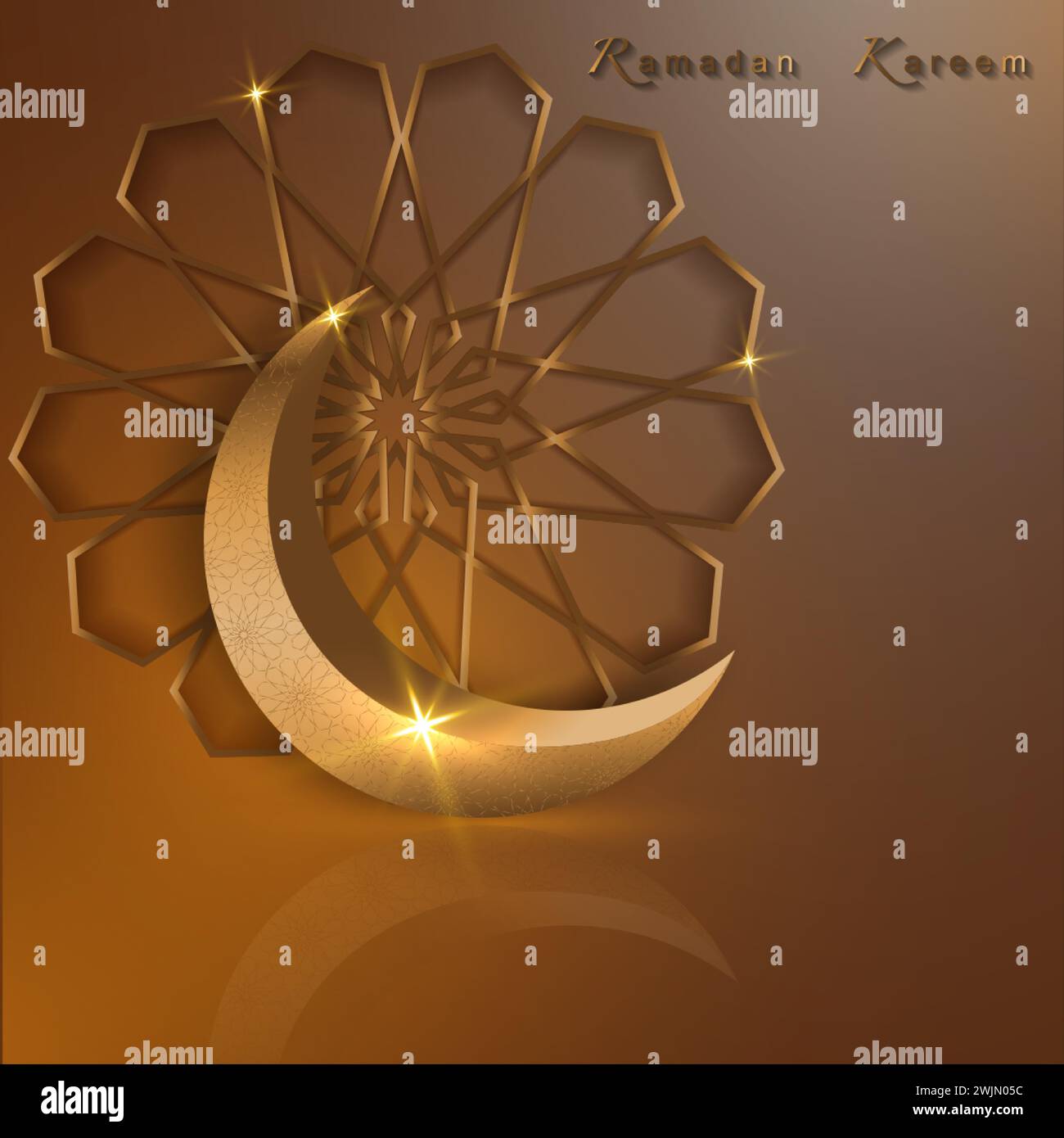 Ramadan Kareem banner, 3D gold crescent moon, holiday greeting ... Ramadan Kareem banner, 3D gold crescent moon, holiday greeting ...