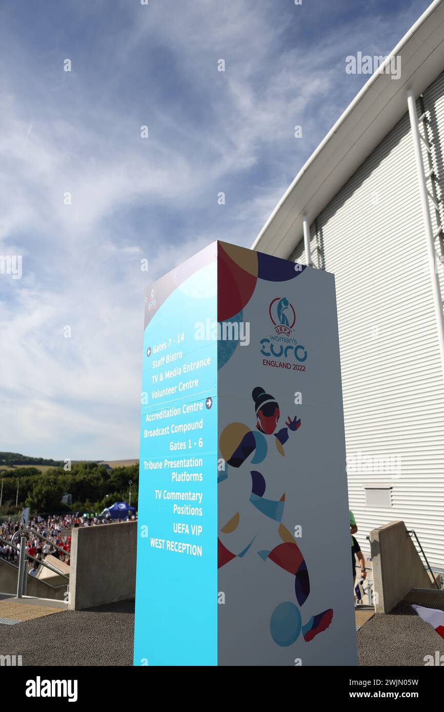 Direction signs and branding England v Norway UEFA Womens Euro Brighton ...