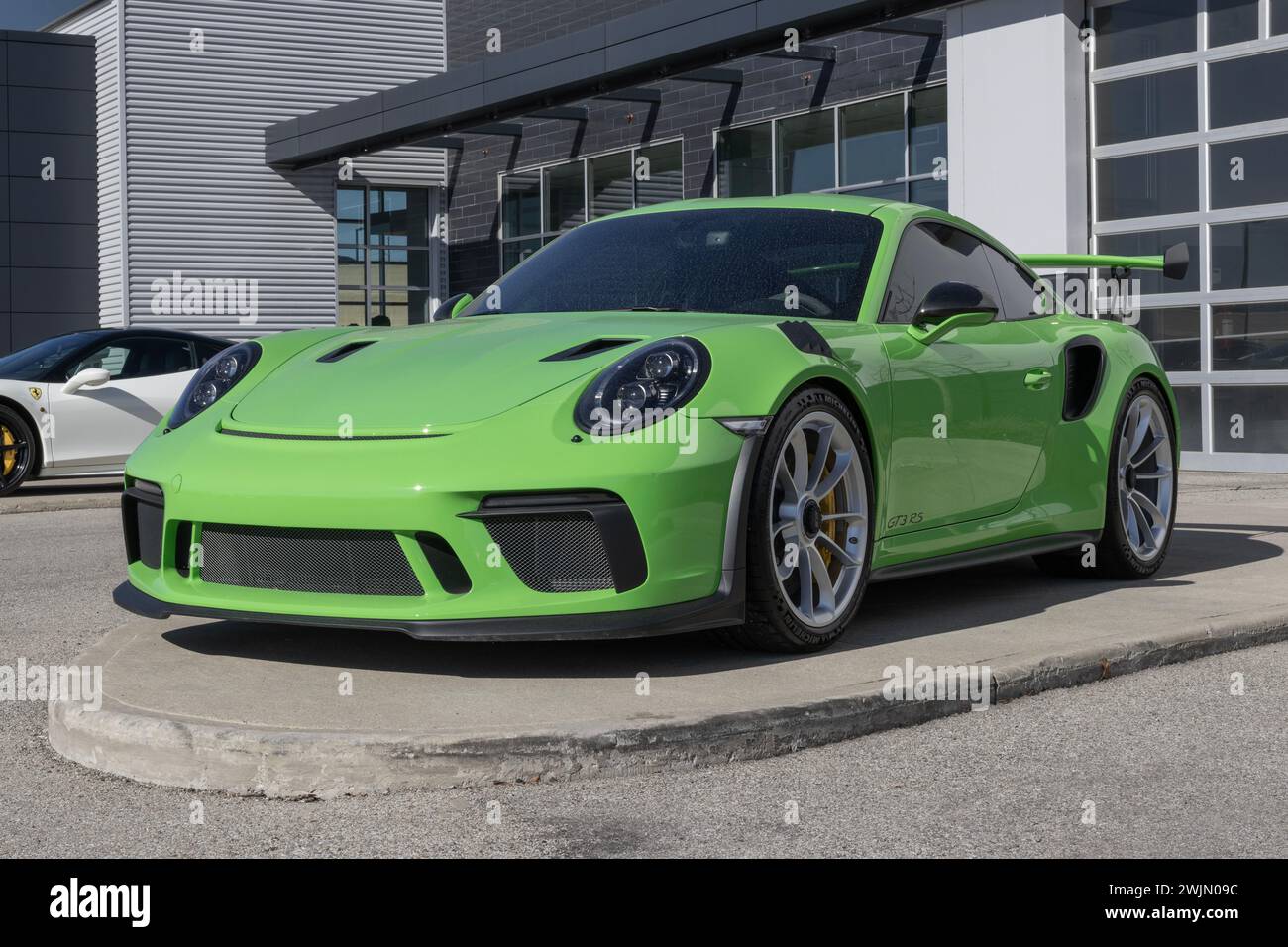 Indianapolis - February 11, 2024: Used Porsche 911 GT3 RS display. With ...