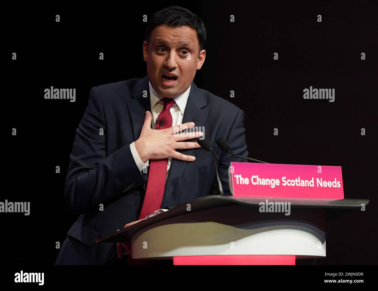 Scottish Labour leader Anas Sarwar during his speech at the Scottish ...