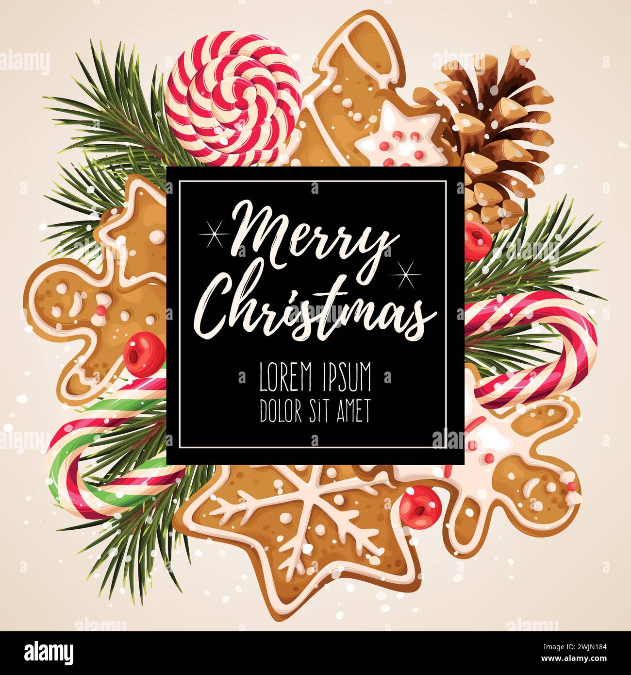 Christmas bell gingerbread Stock Vector Images - Alamy