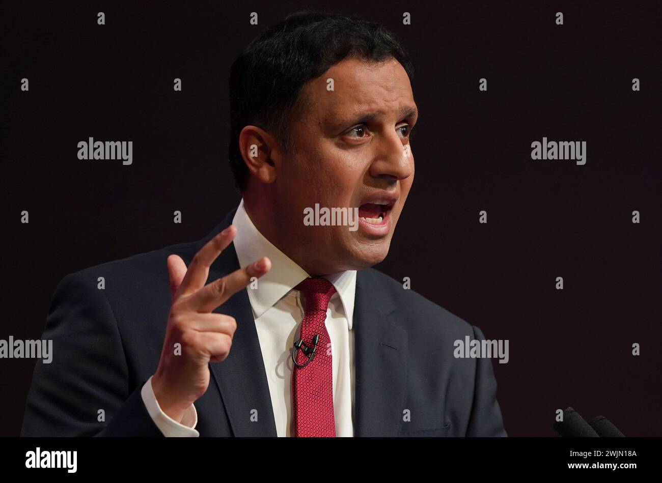 Scottish Labour leader Anas Sarwar during his speech at the Scottish ...