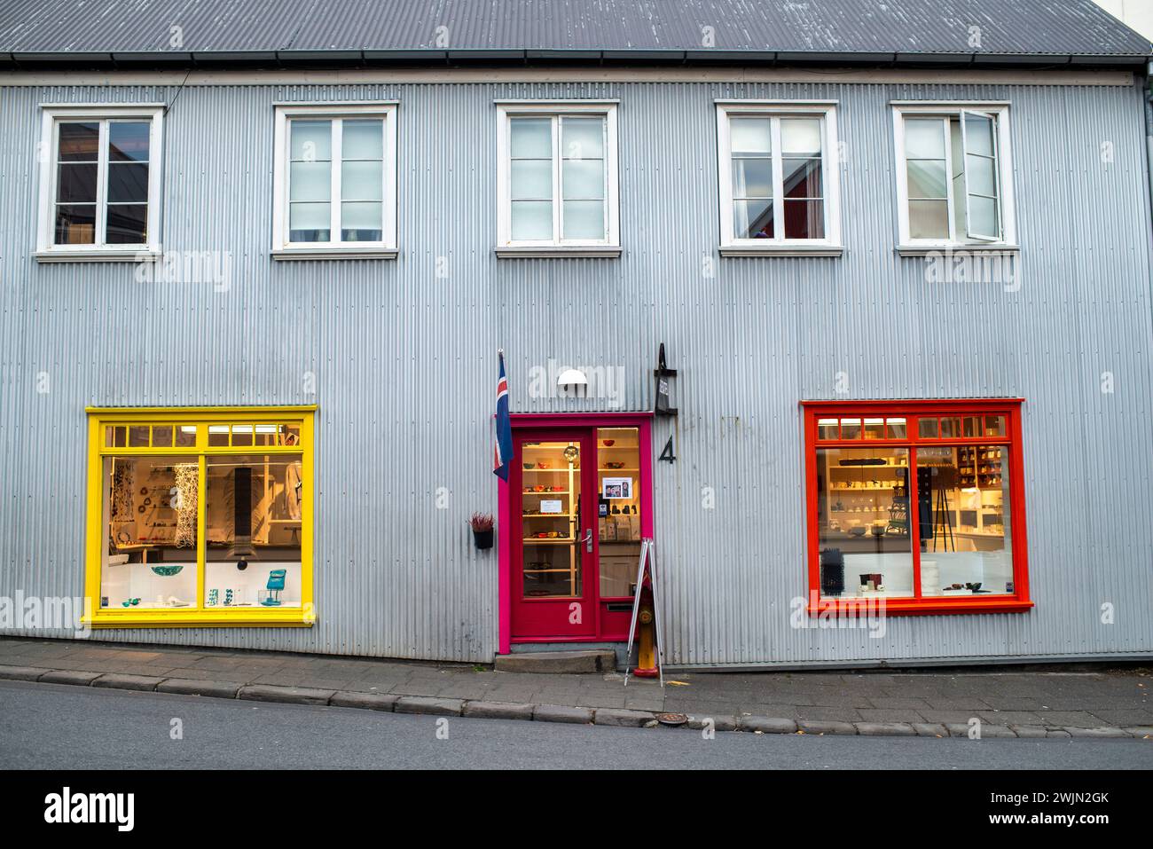 Colourful storefront in Reykjavik Stock Photo - Alamy