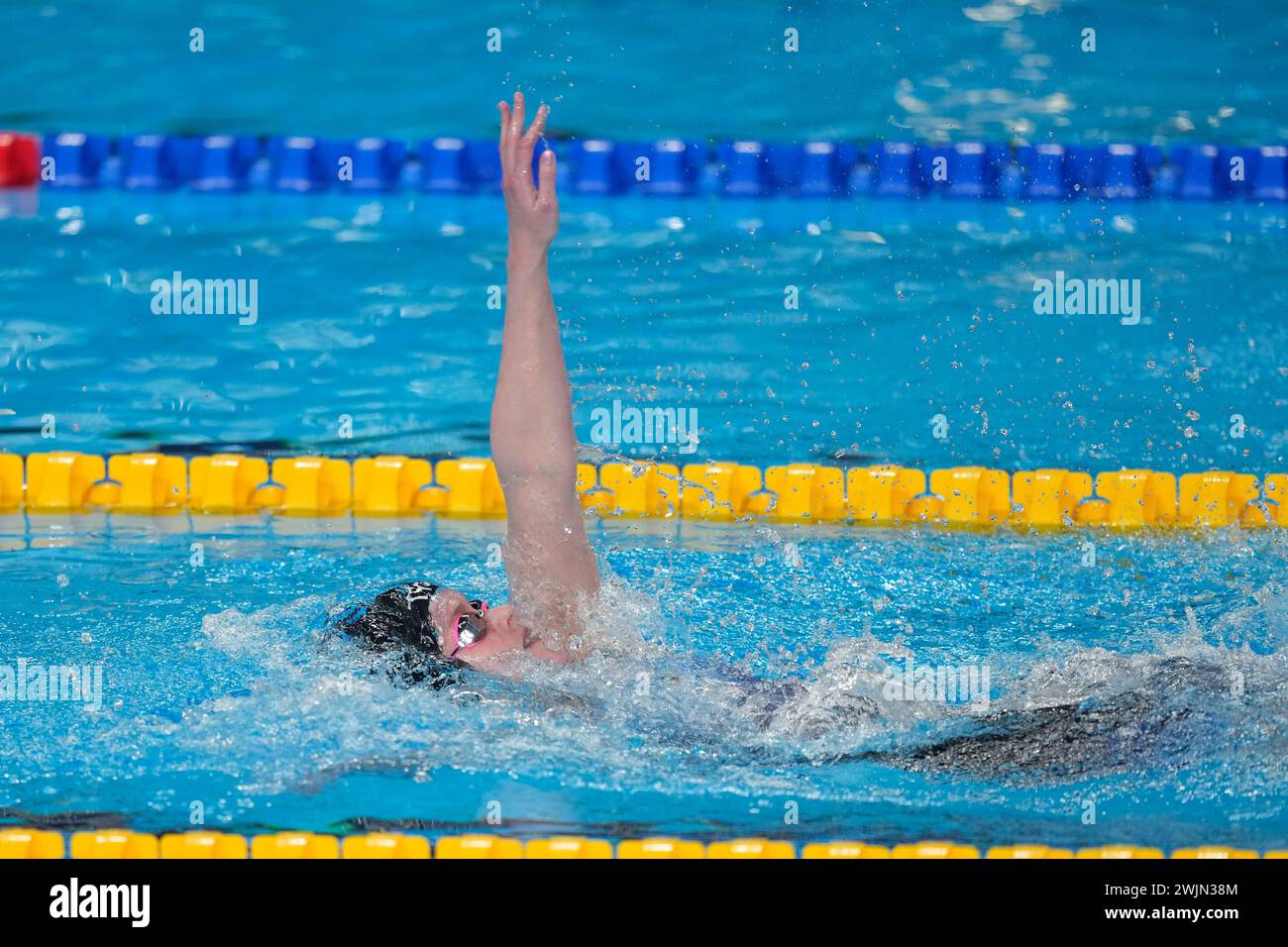 Claire Curzan of the United States competes in the women's 200-meter ...