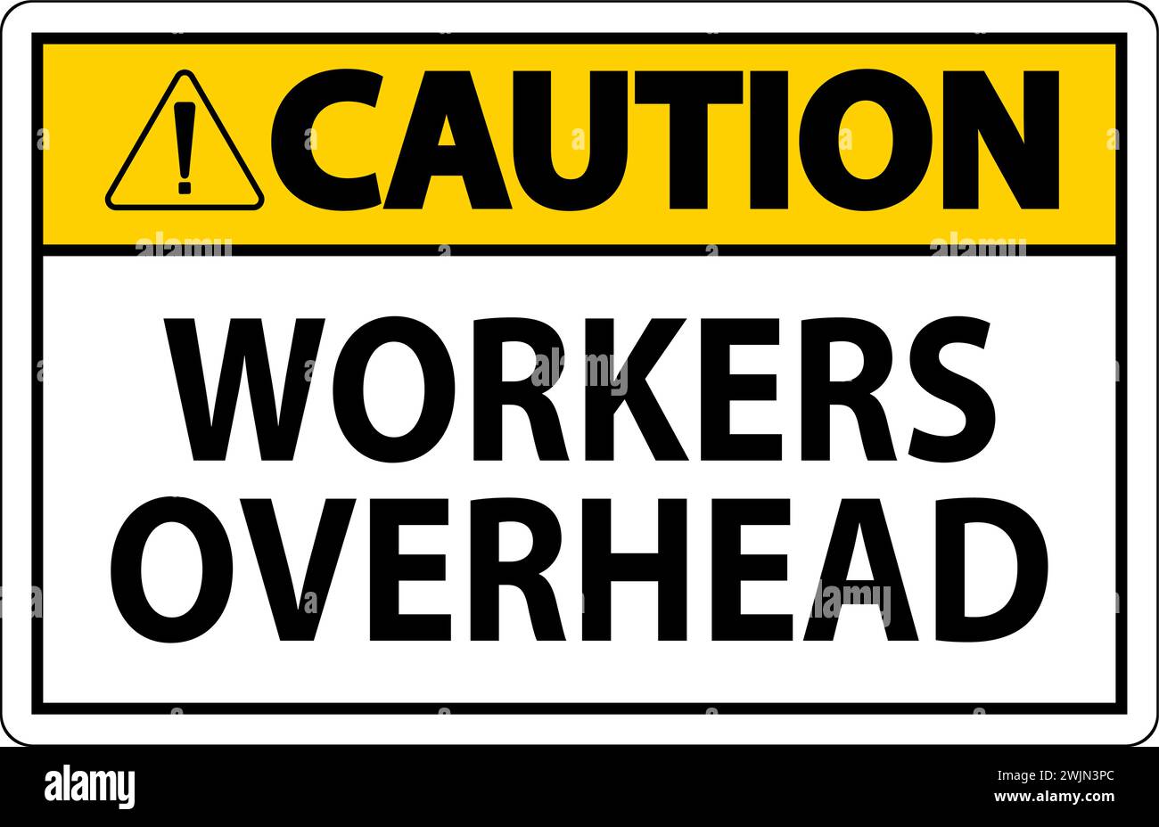Caution Falling Debris Sign, Workers Overhead Falling Objects Stock ...