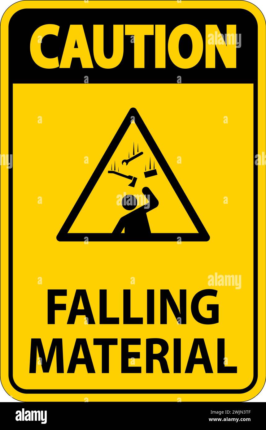 Caution Sign Falling Material Stock Vector Image & Art - Alamy