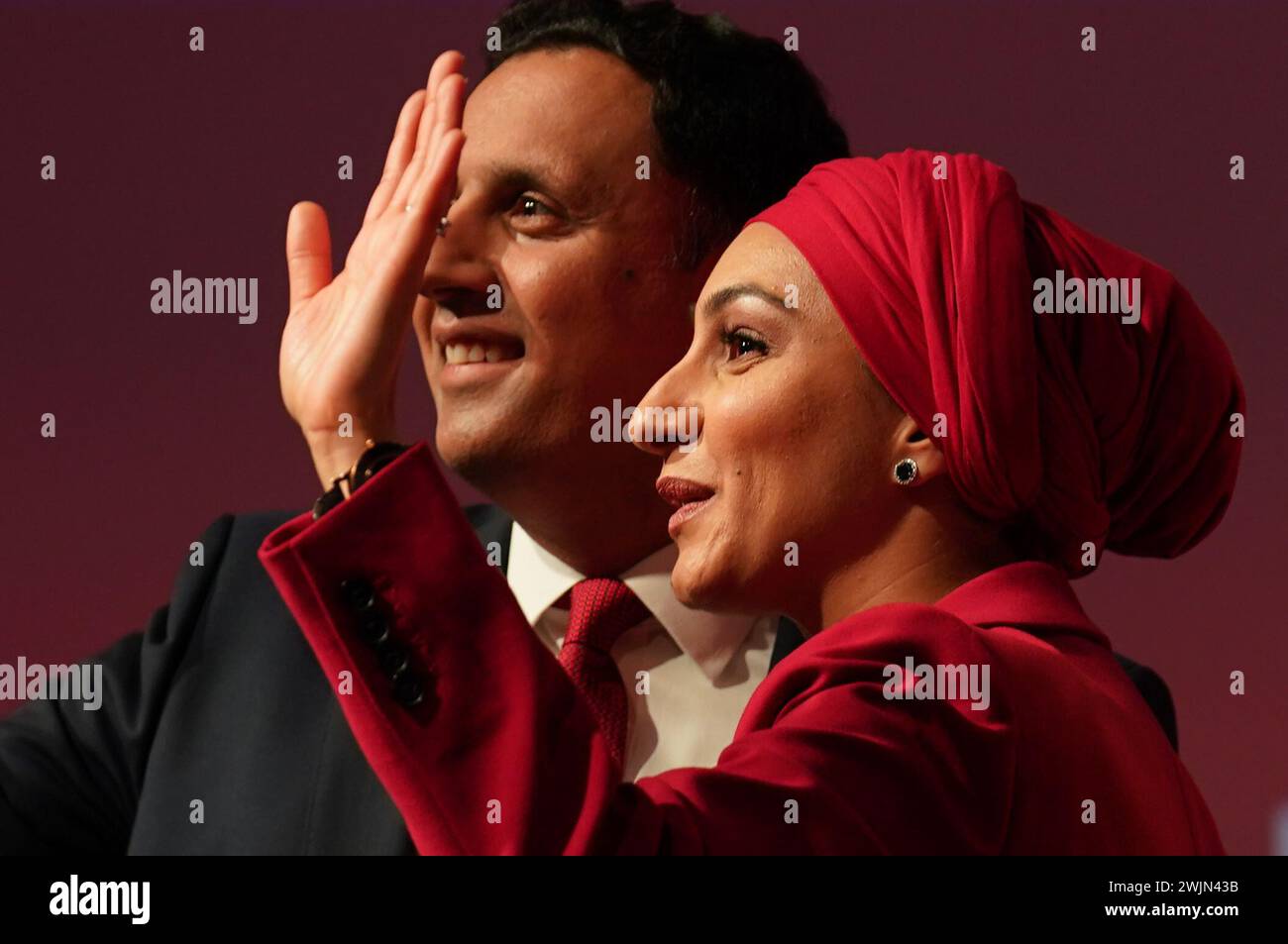 Scottish Labour Leader Anas Sarwar Alongside His Wife Furheen After His