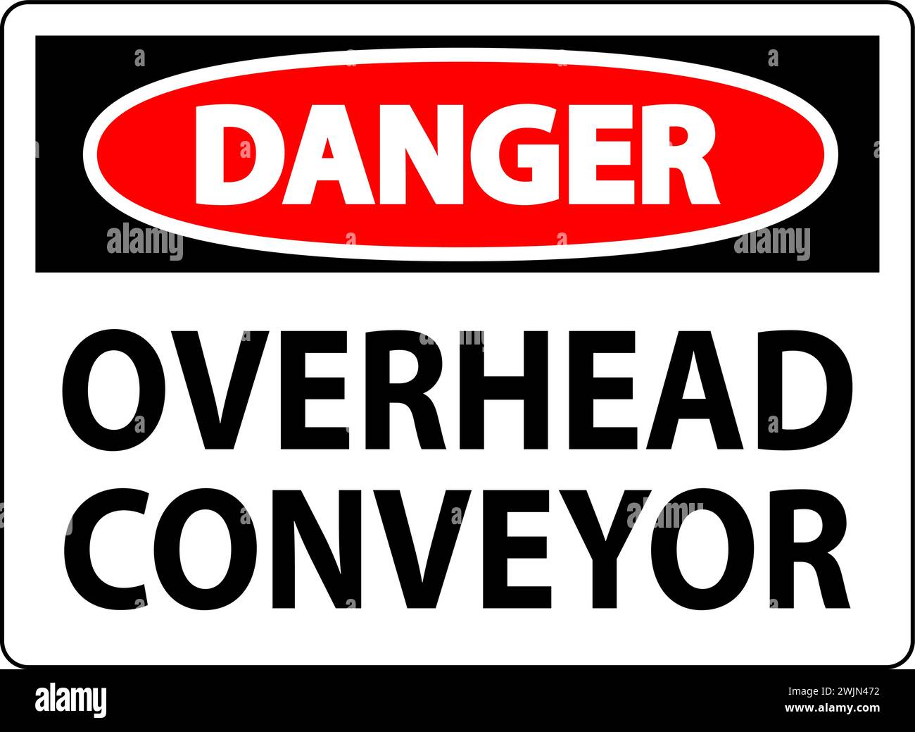 Danger Sign, Overhead Conveyors Watch For Falling Debris Stock Vector ...
