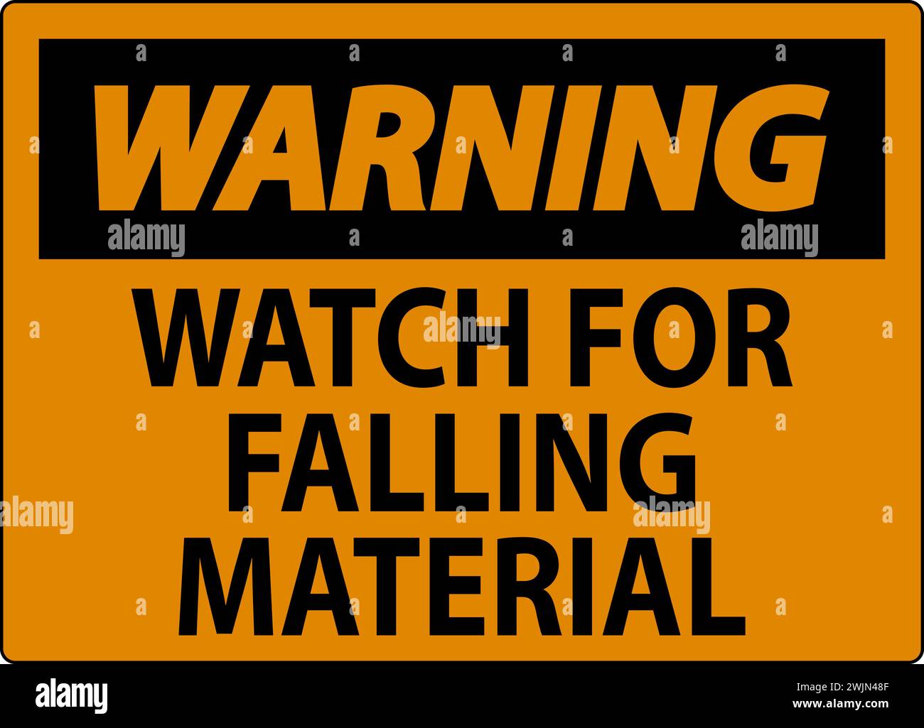 Warning Sign, Watch For Falling Material Stock Vector Image & Art - Alamy