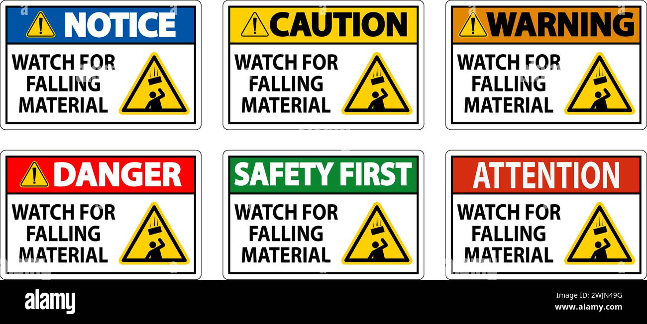 Danger sign watch for falling materials hi-res stock photography and ...