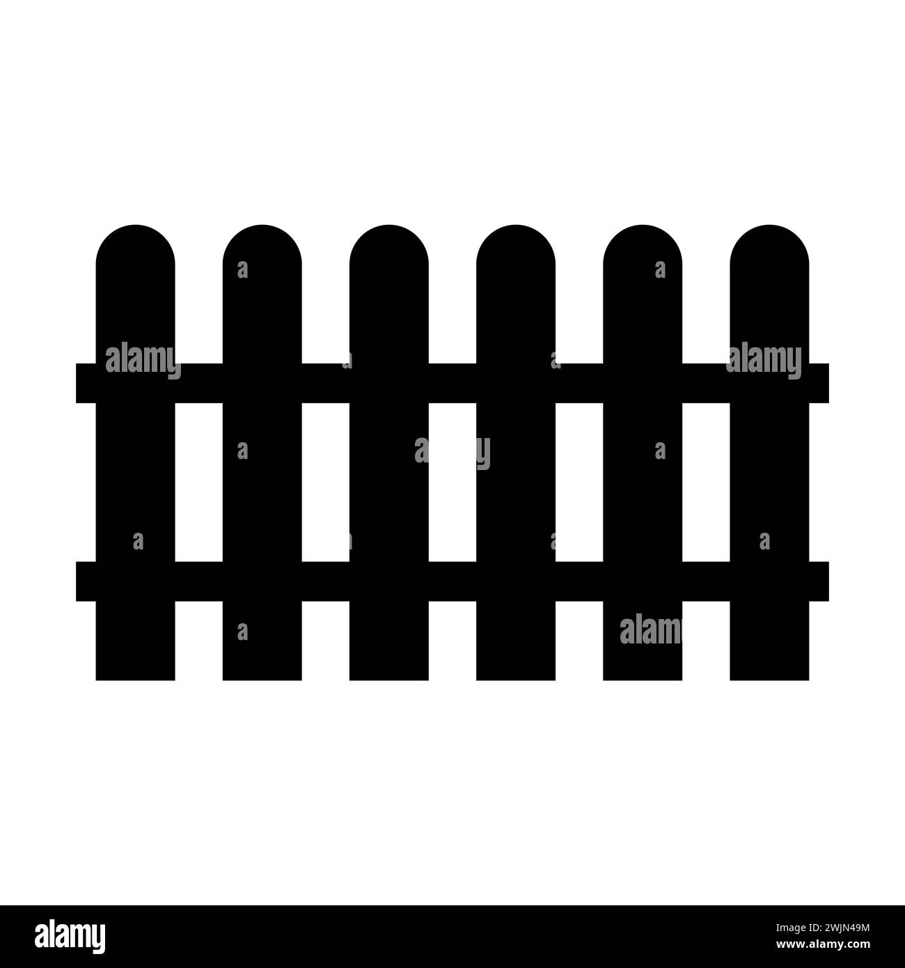 Picket fence isolated vector. Simple wooden fence vector icon Stock ...