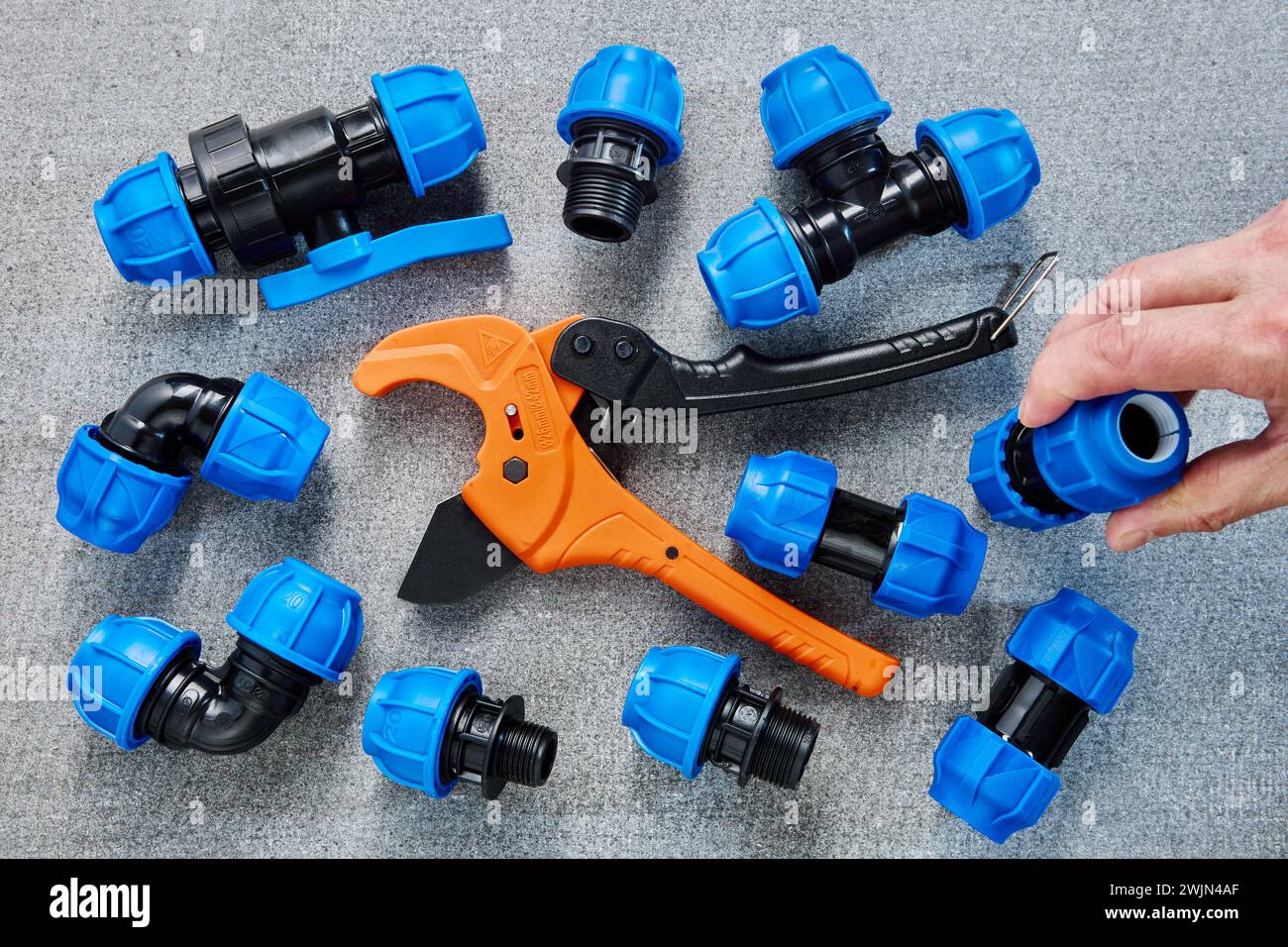 PP fitting screw connection for PE pipes compression connectors ...