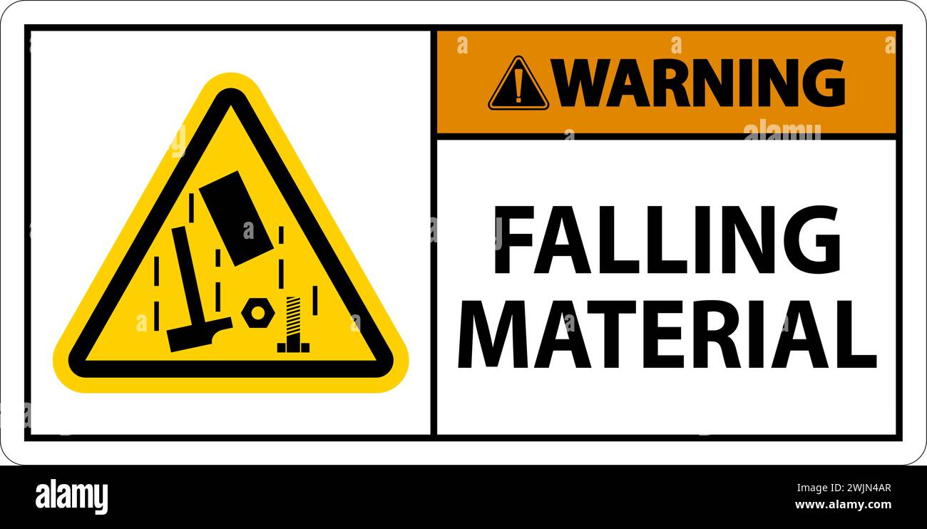 Warning Sign, Falling Material Stock Vector Image & Art - Alamy