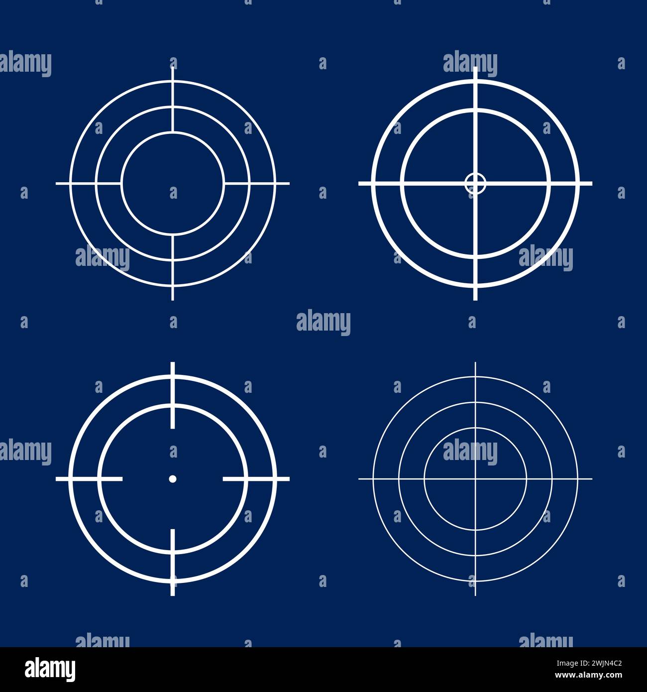 Crosshair set. Isolated rifle scope crosshair symbol vector icon ...