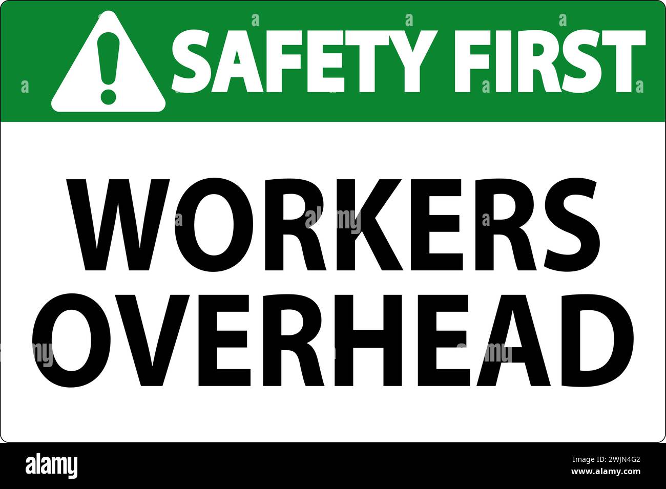 Safety First Falling Debris Sign, Workers Overhead Falling Objects ...