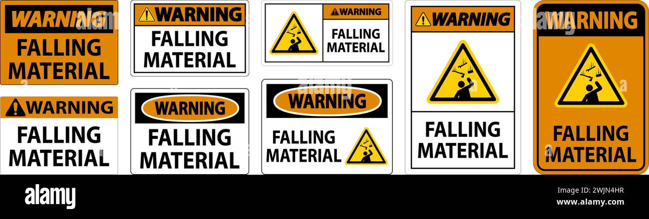 Warning Sign Falling Material Stock Vector Image & Art - Alamy