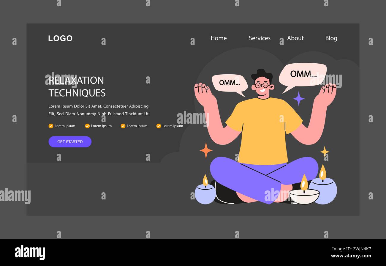 Serene businessman practices relaxation techniques sitting in a lotus ...