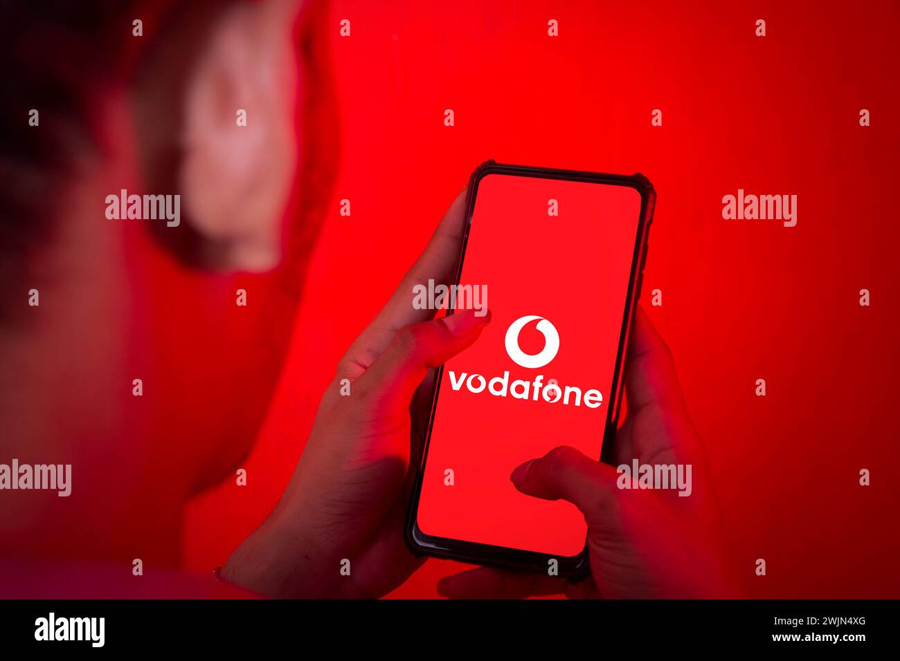 This photo illustration shows the logo of a multinational ...