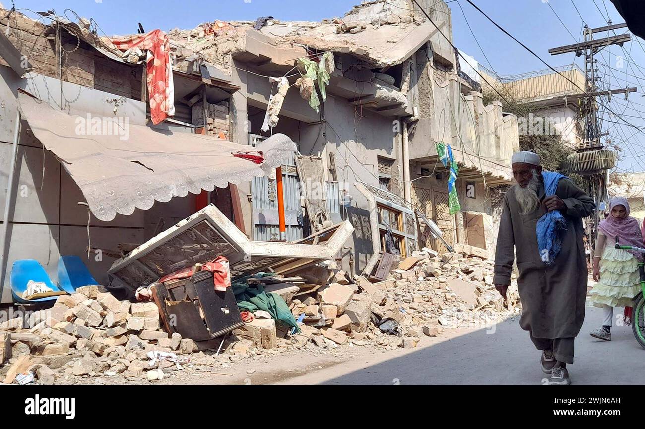 View of damages after house collapsed due to gas cylinder blast, at ...