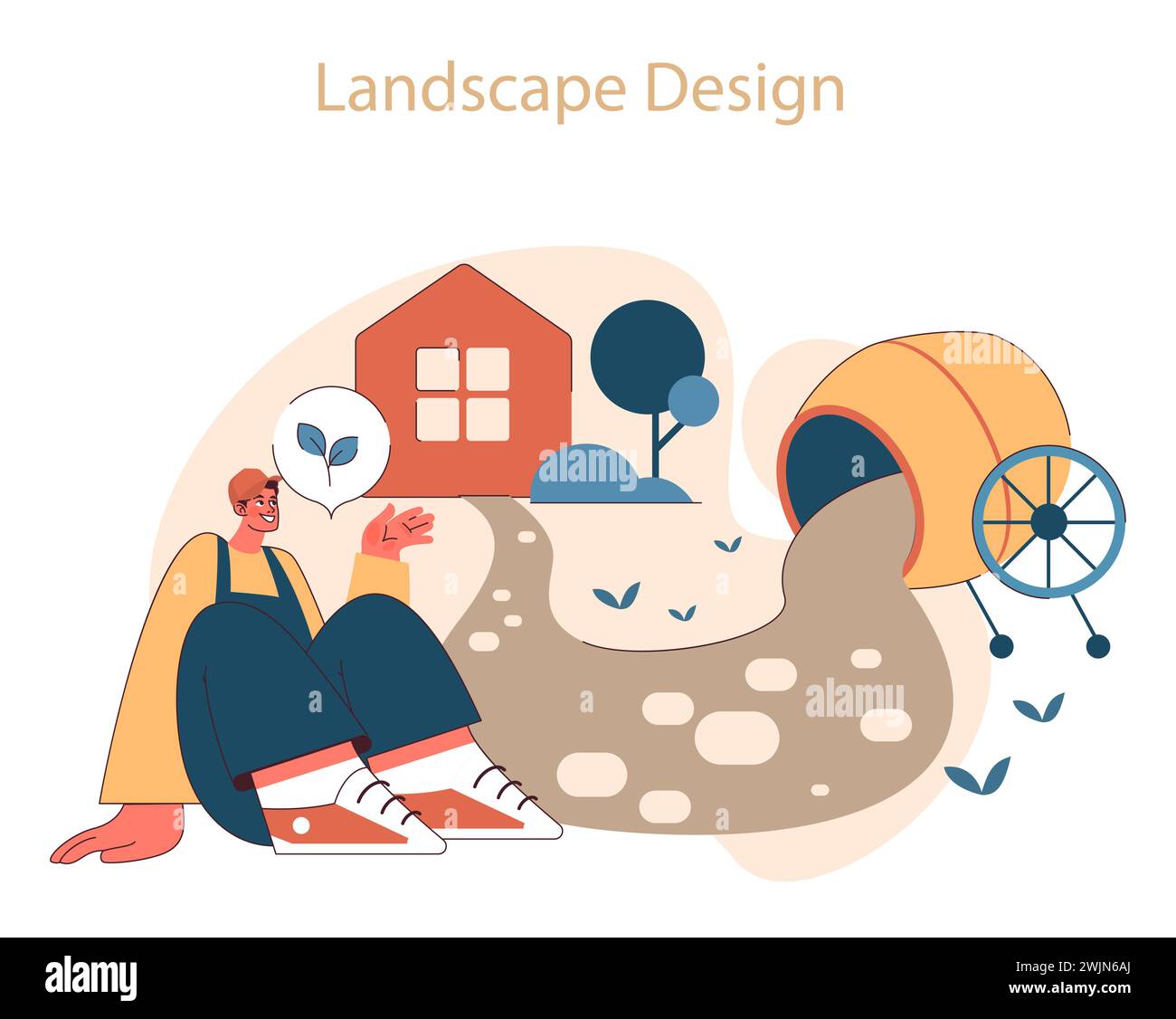 Landscape design. Creative landscape architect planning outdoor space ...