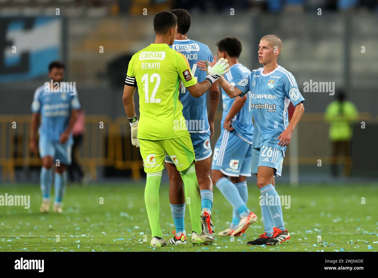 Lima, Peru. 15th Feb, 2024. Renato Solis and Ian Wisdom of Sporting ...