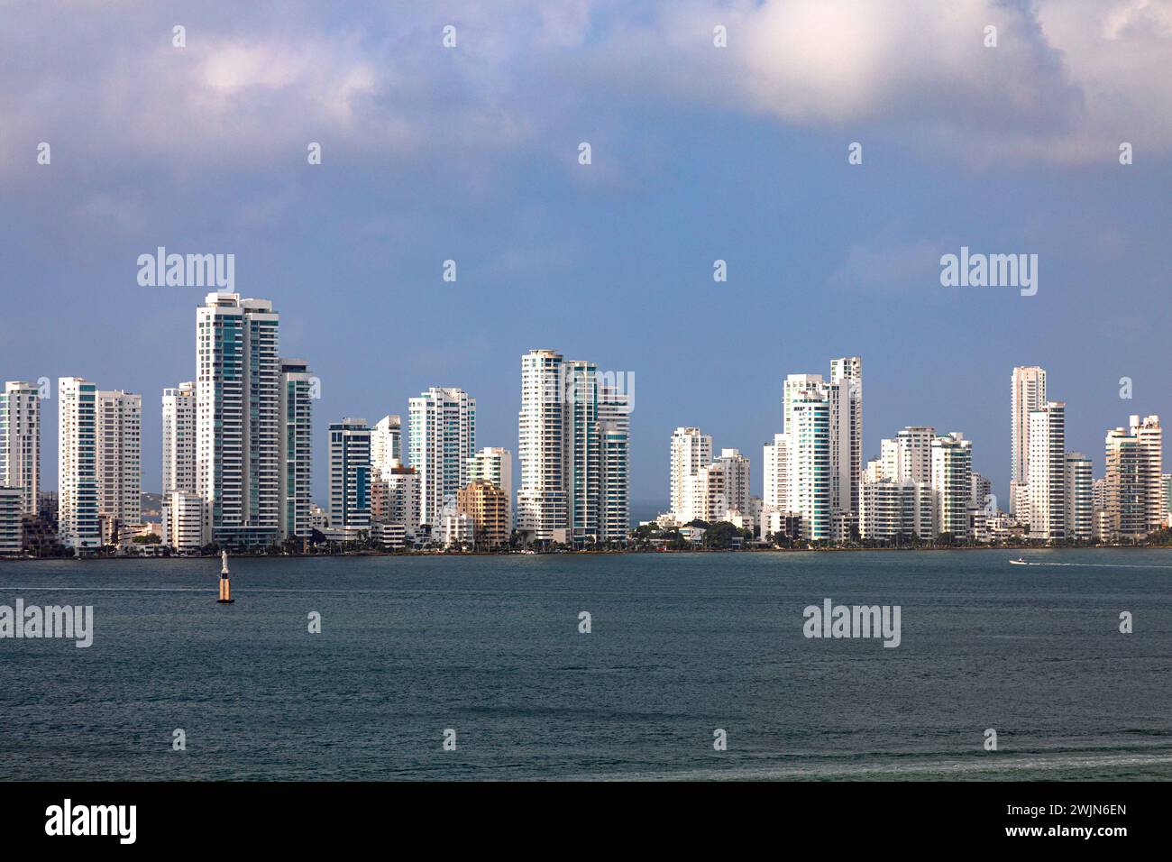 High rise coastal apartment buildings on the Caribbean coast of ...