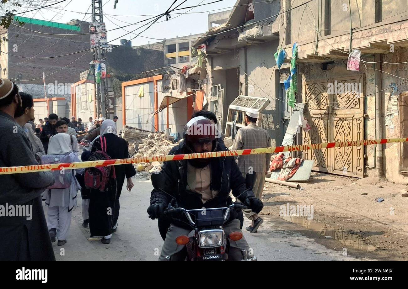 View of damages after house collapsed due to gas cylinder blast, at ...