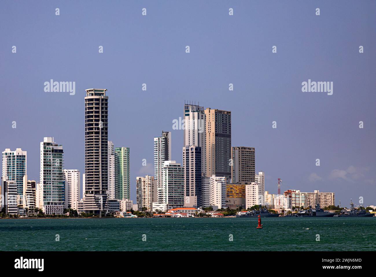High rise coastal apartment buildings on the Caribbean coast of ...
