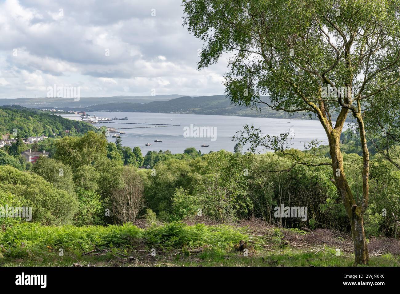 Gareloch with Faslane Military base, Argyl and Bute, Scotland Stock ...