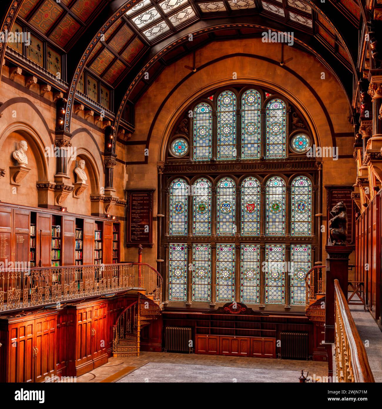 Internal view of the Wood Hall in Neville Hall in The Common Room of ...