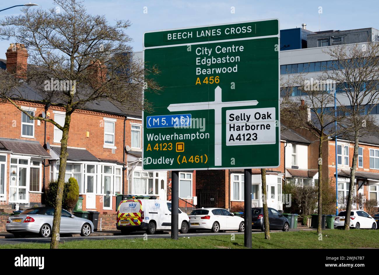 Road sign in Hagley Road West, Quinton, West Midlands, England, UK ...
