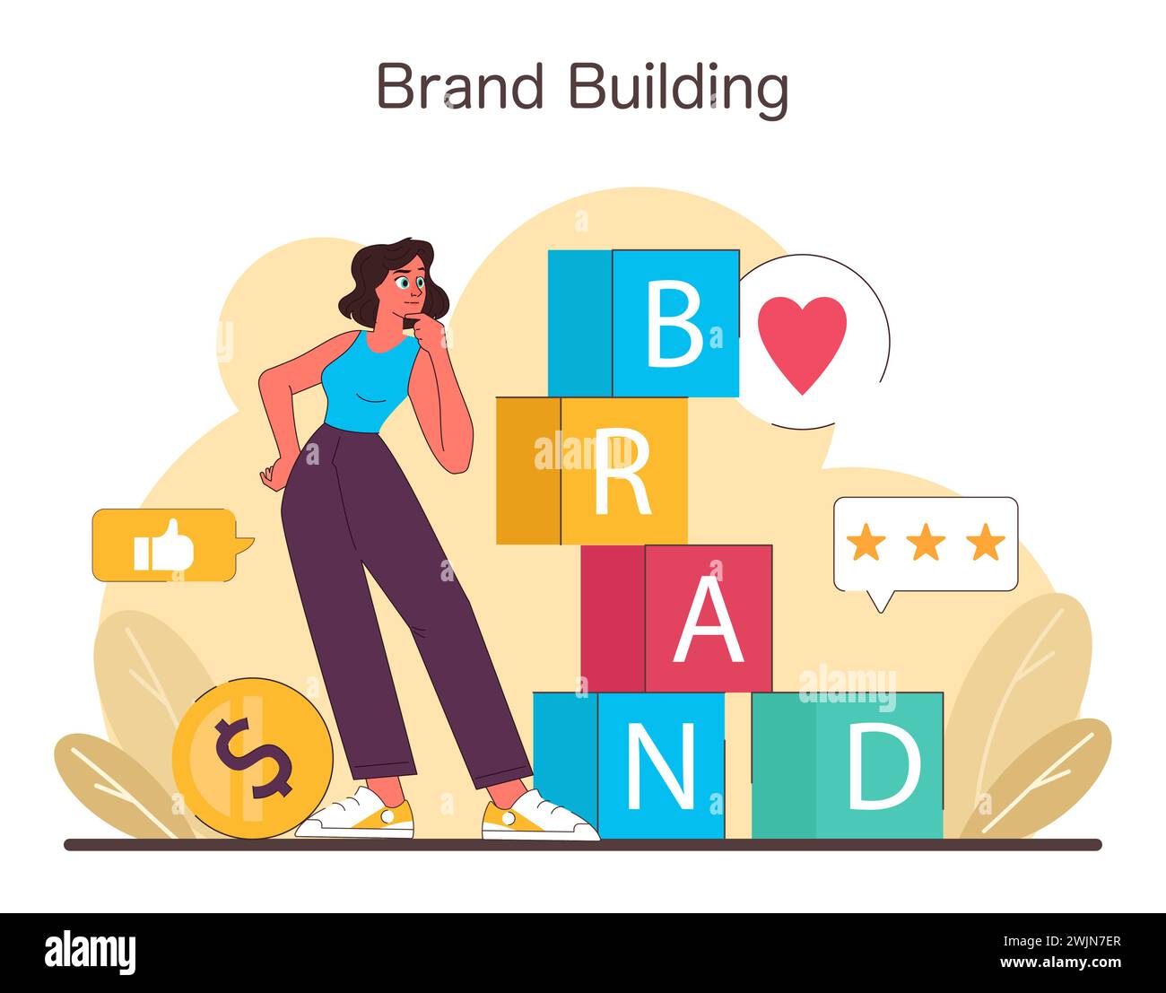 Brand Building concept. An insightful scene illustrating the strategic ...