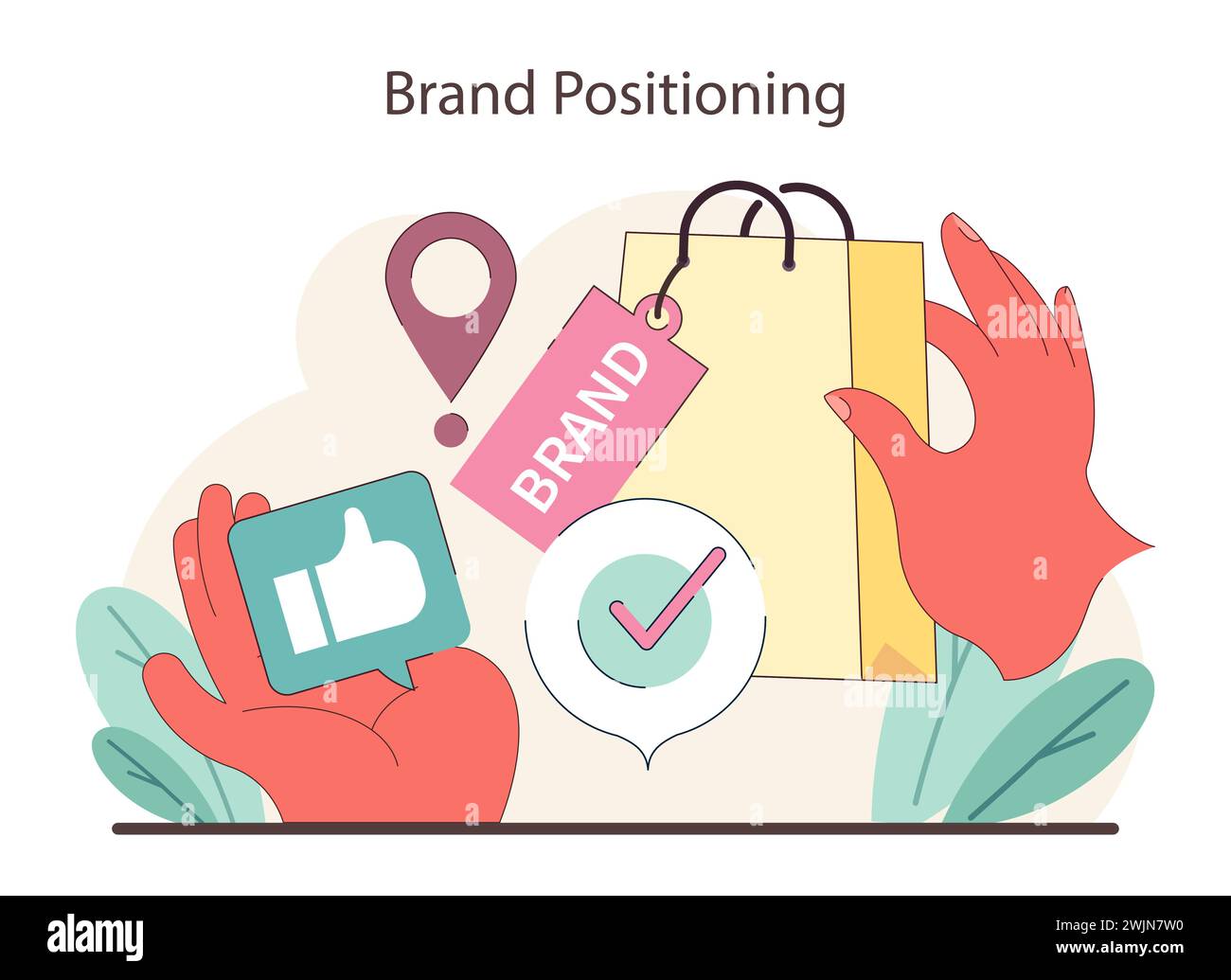 Brand Positioning concept. Representation of brand identity and market ...