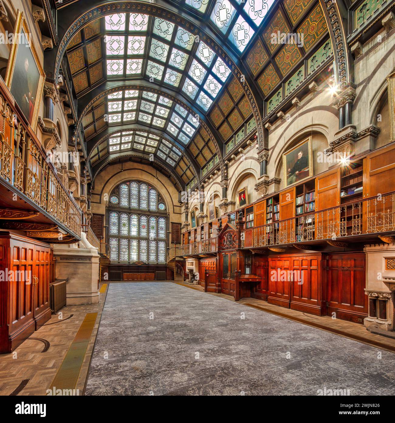Internal view of the Wood Hall in Neville Hall in The Common Room of ...