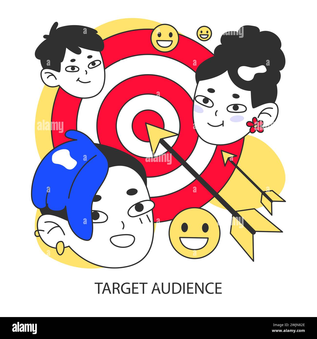 Target audience engagement concept. Pinpointing customer demographics ...