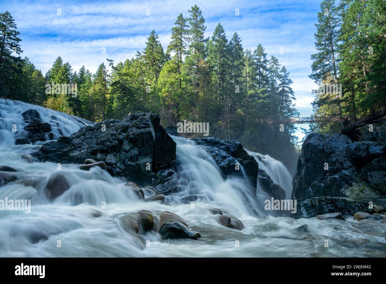 The Englishman River Falls in stunning light, Parksville, BC Canada ...