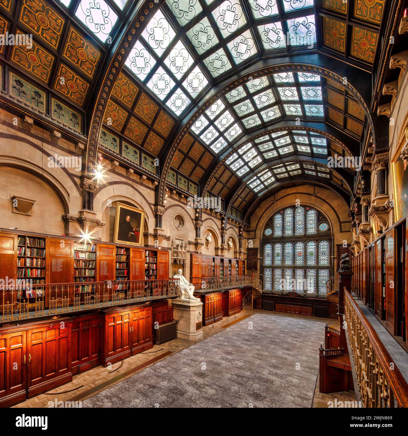 Internal view of the Wood Hall in Neville Hall in The Common Room of ...