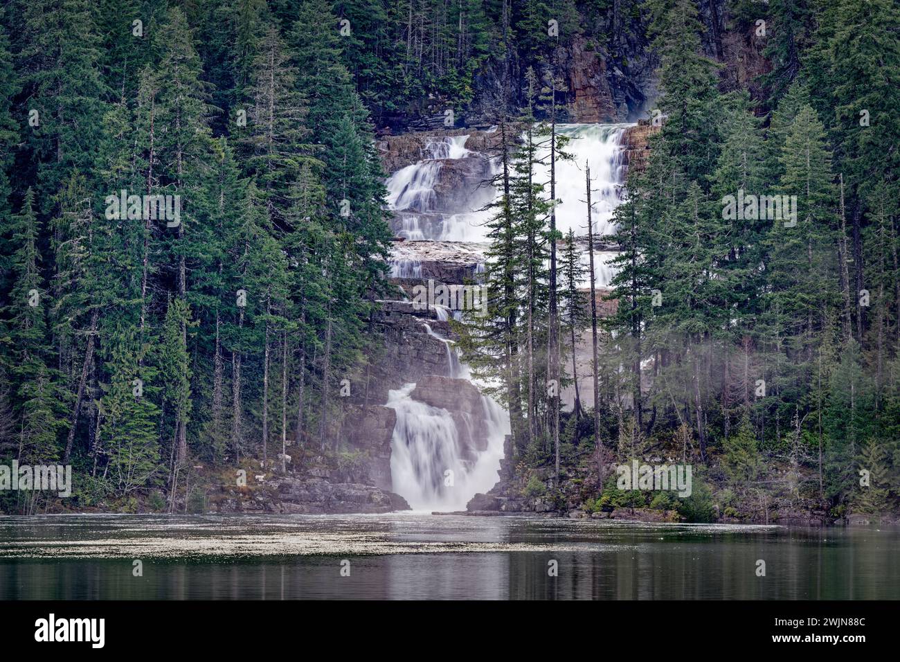 The Myra Falls, Buttle Lake, Vancouver Island, BC Canada Stock Photo ...