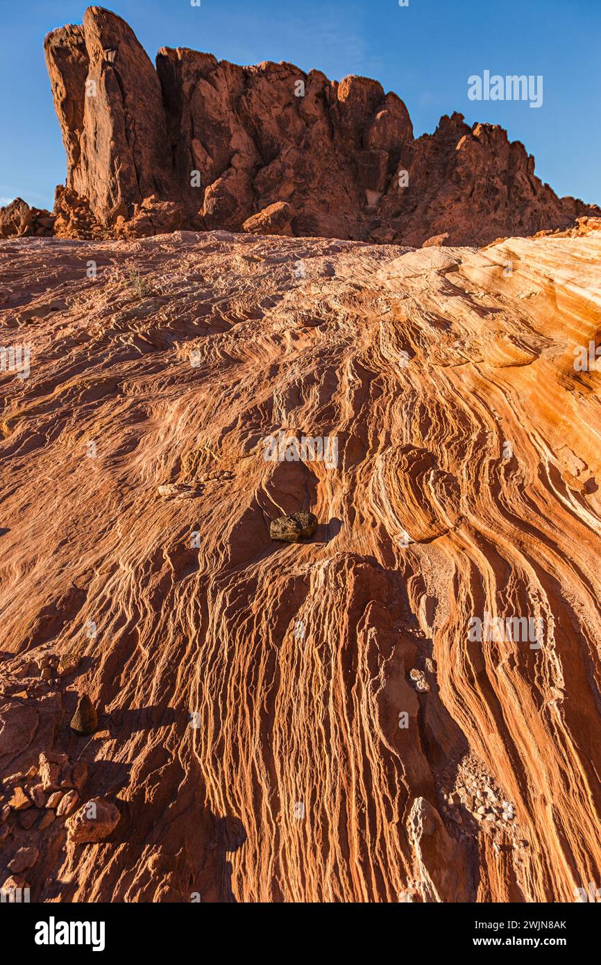 in the eroded Aztec sandstone of Valley of Fire State Park in Nevada ...