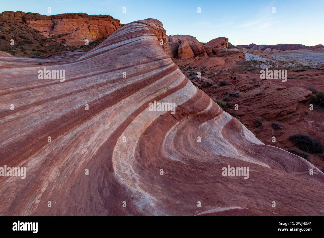 The Fire Wave, a red & white striped Aztec sandstone formation in ...