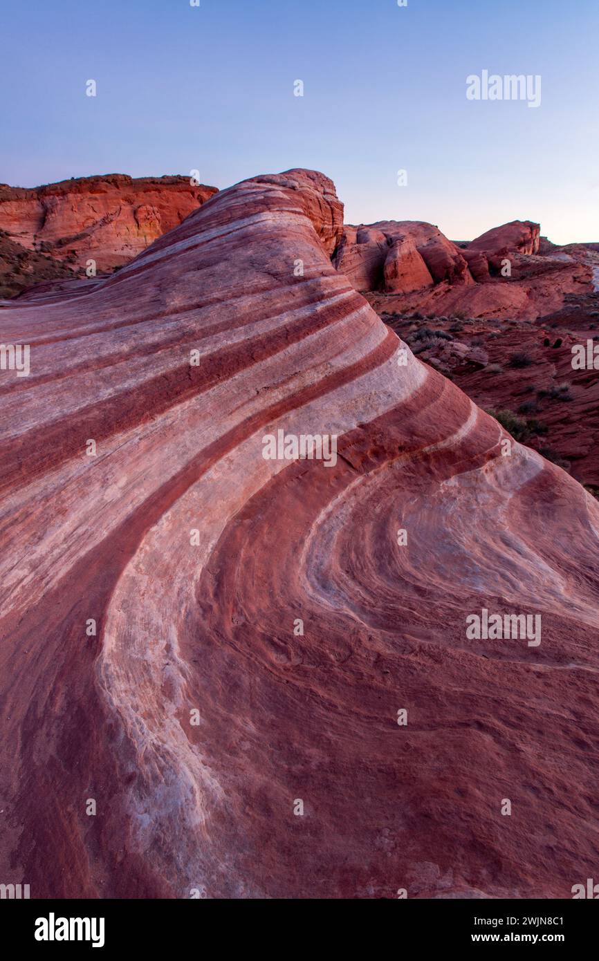 The Fire Wave, a red & white striped Aztec sandstone formation in ...