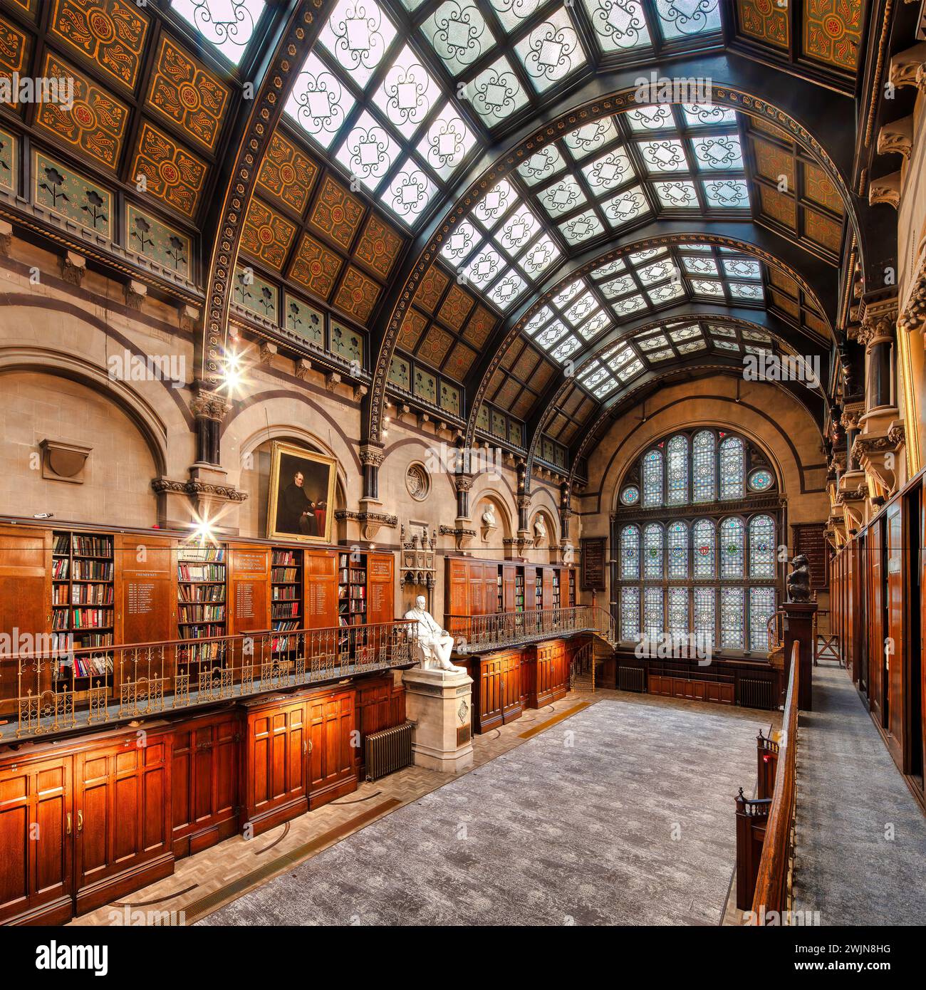 Internal view of the Wood Hall in Neville Hall in The Common Room of ...