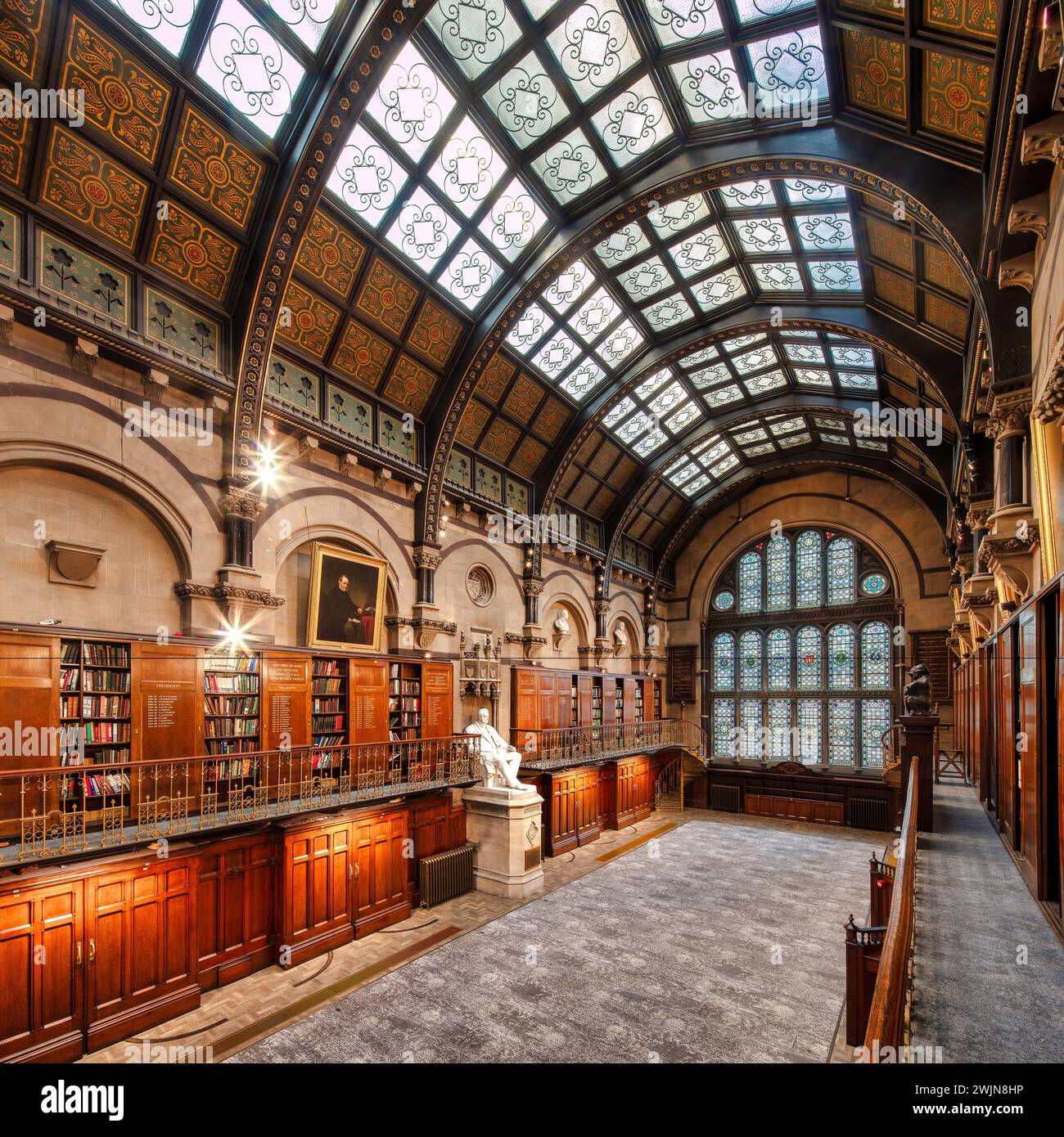 Internal view of the Wood Hall in Neville Hall in The Common Room of ...