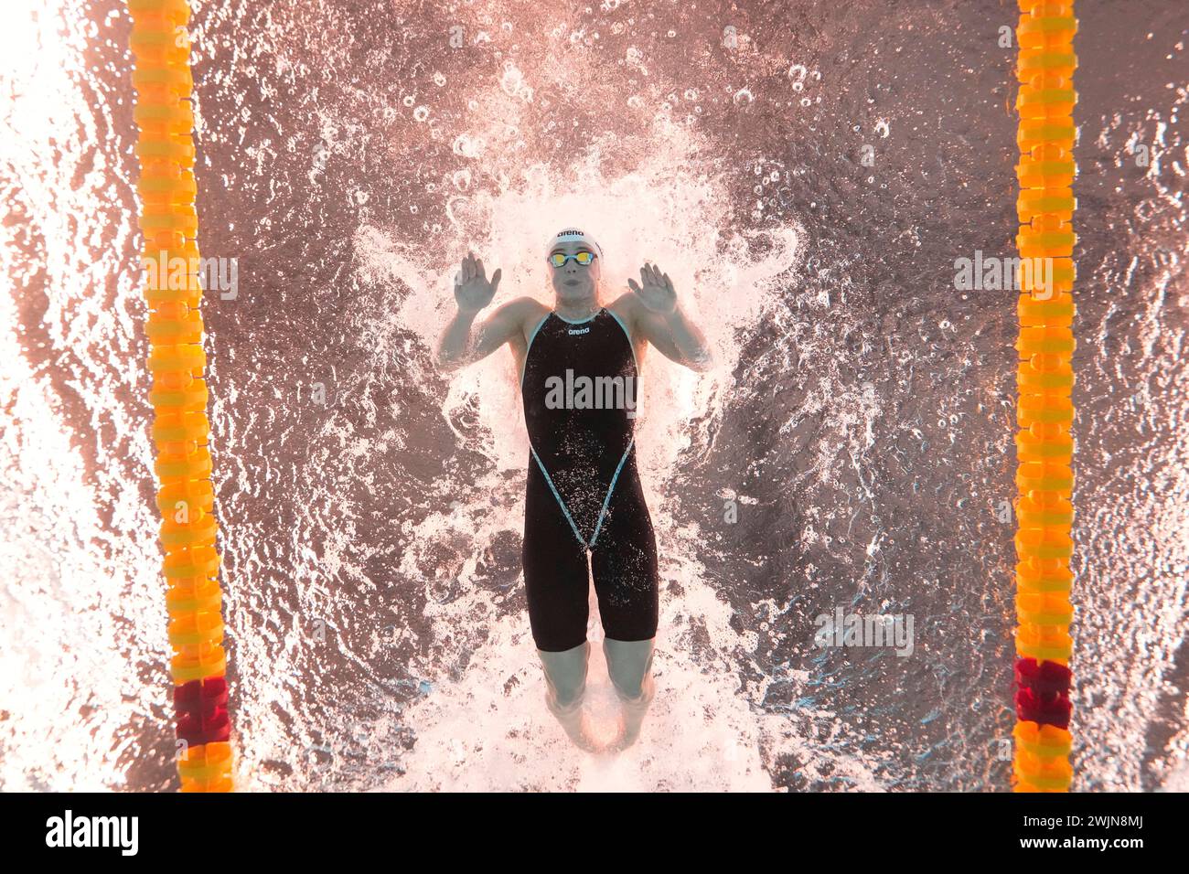 Erin Gallagher of South Africa competes in the women's 50-meter ...