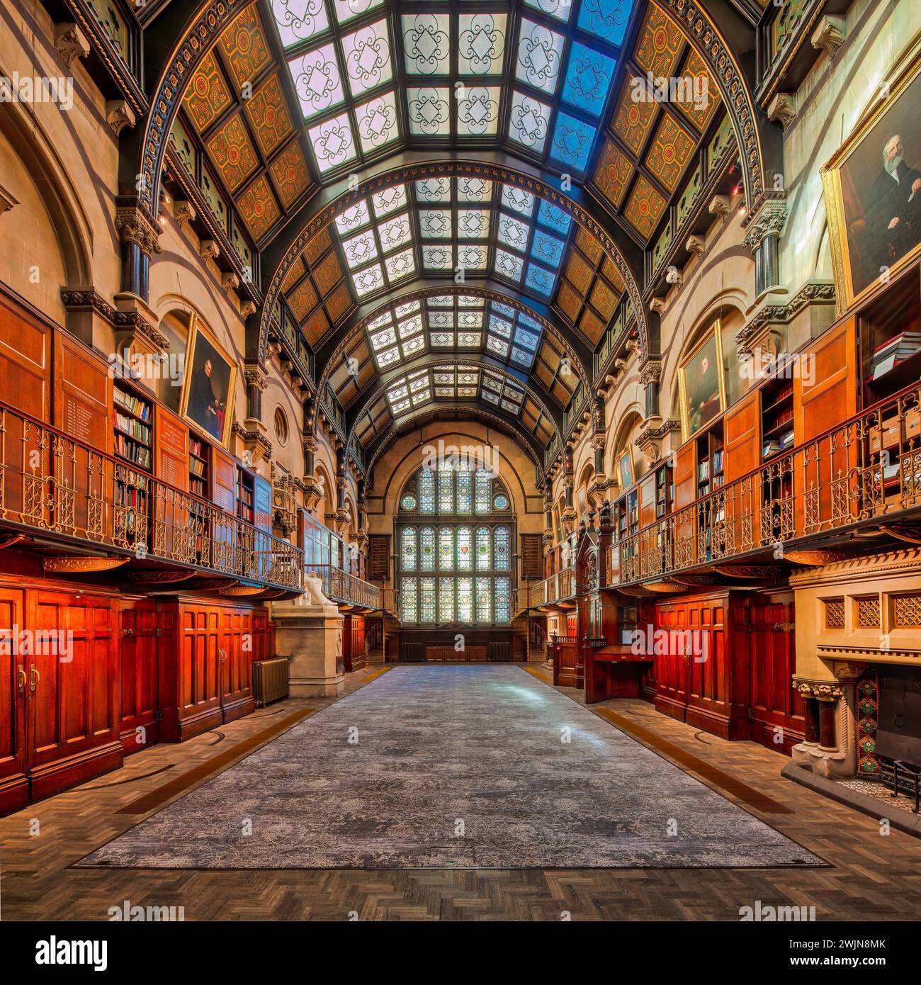 Internal view of the Wood Hall in Neville Hall in The Common Room of ...
