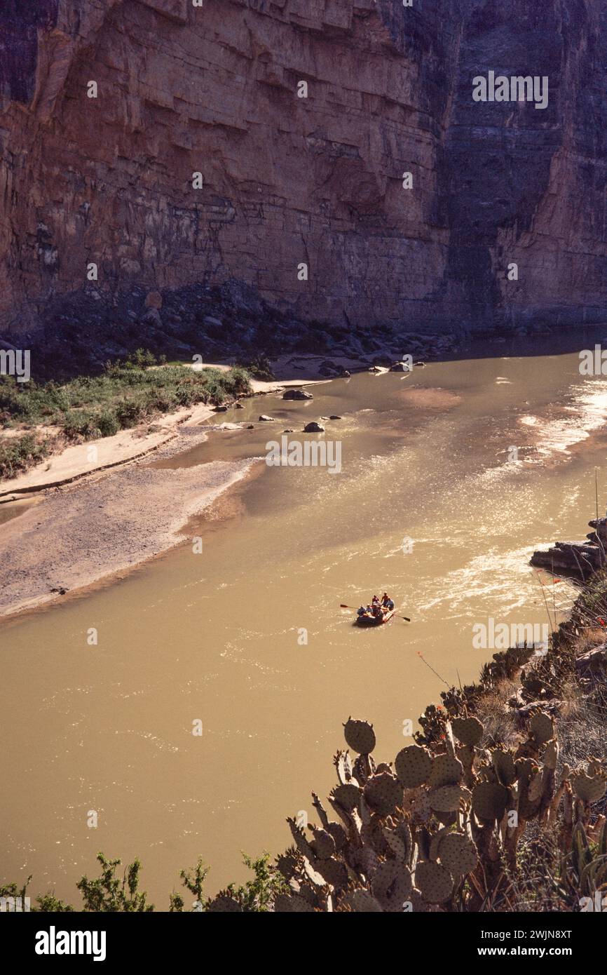 River rafting on the Rio Grande River in Santa Elena Canyon in Big Bend ...